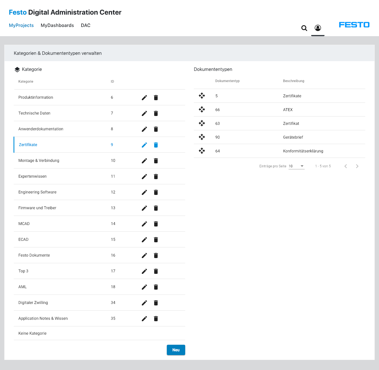 Projekt „Design des User Interfaces einer Cloud-Anwendung“ für Festo AG ...
